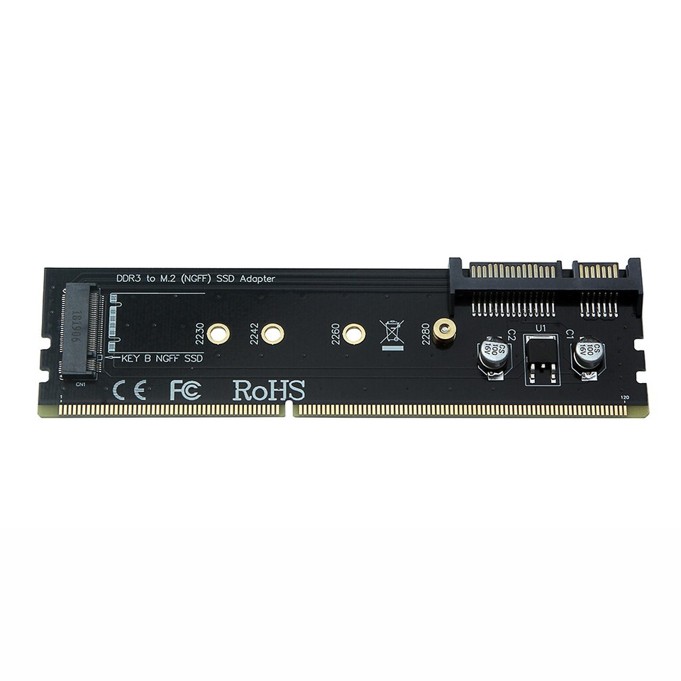 DDR2 DDR3 DDR4 to M2 SSD Adapter M.2 B Key Riser Card Support 2242 2260 ...