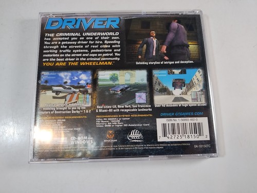 Driver: You Are The Wheelman CD ROM PC Computer Game 1999 Vintage ...