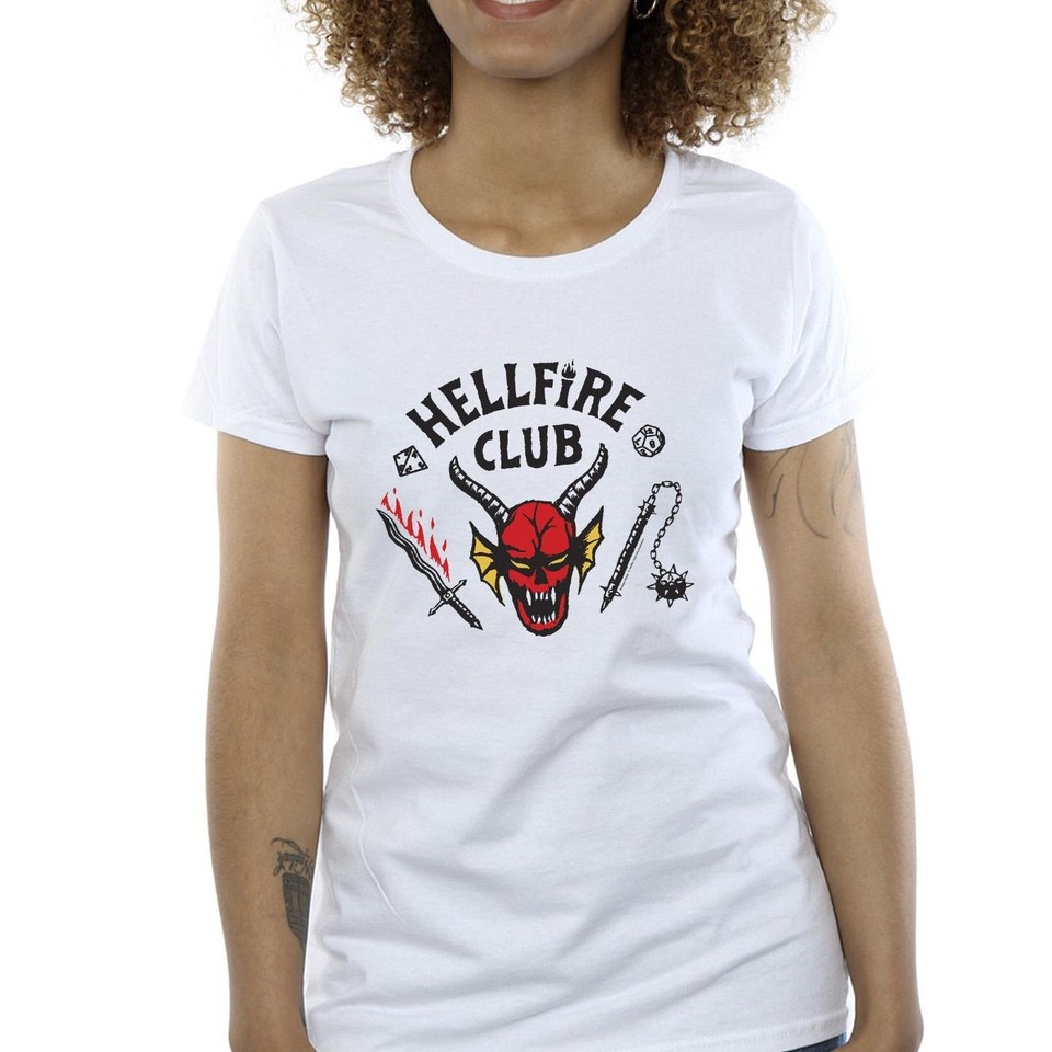 Netflix Womens/Ladies Stranger Things Hellfire Club Cotton T-Shirt | eBay