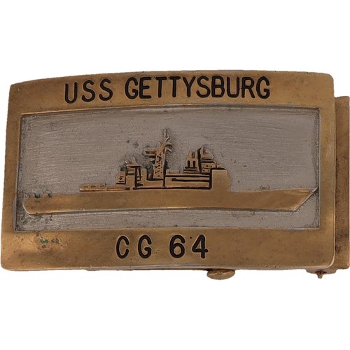 Uss Gettysburg Cg 64 Navy Ship Emblem Usn Navy 1990s Nos Vintage Belt ...