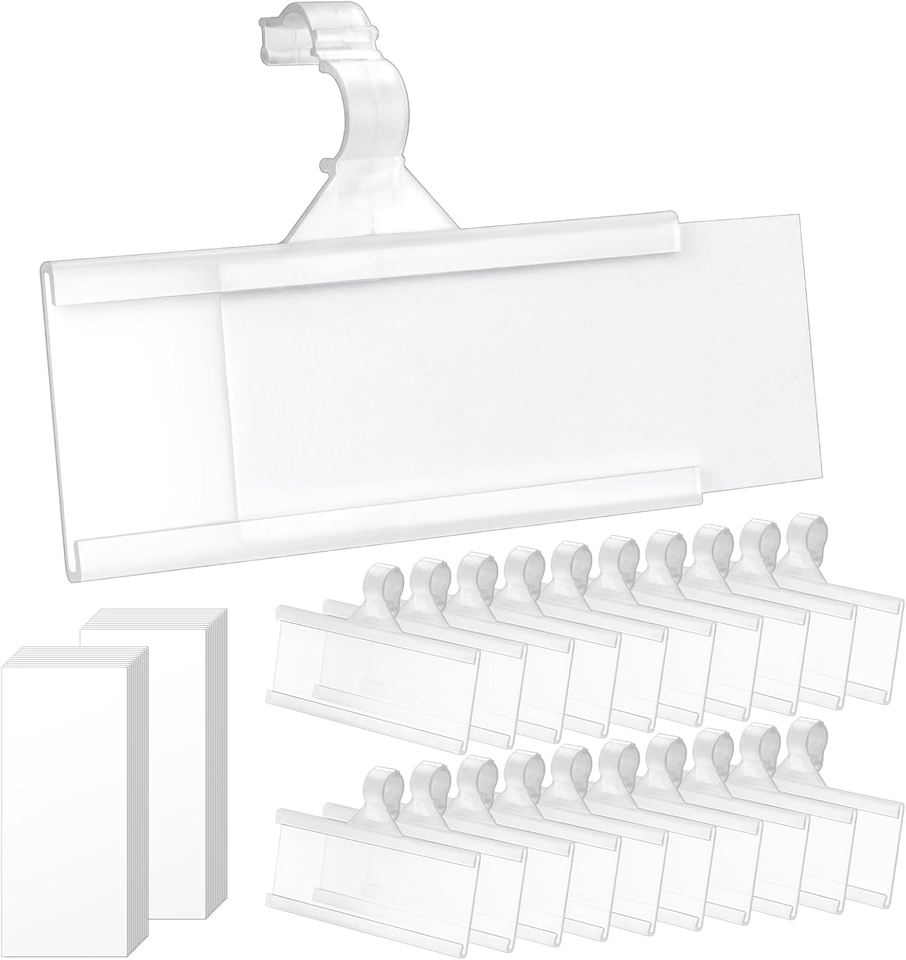 25Pcs Wire Shelf Label Holder, Reusable Plastic Shelf Tags for Pantry ...