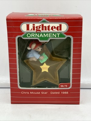 1988 Hallmark Keepsake Ornament Chris Mouse Star - Lighted - FREE ...