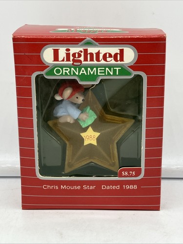 1988 Hallmark Keepsake Ornament Chris Mouse Star - Lighted - FREE ...