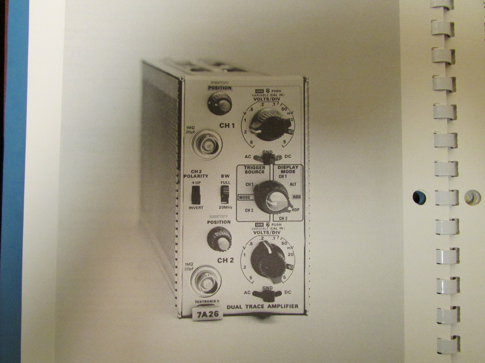 Tektronix 7A26 Oscilloscope Plugin Dual Trace Amplifier Instruction ...