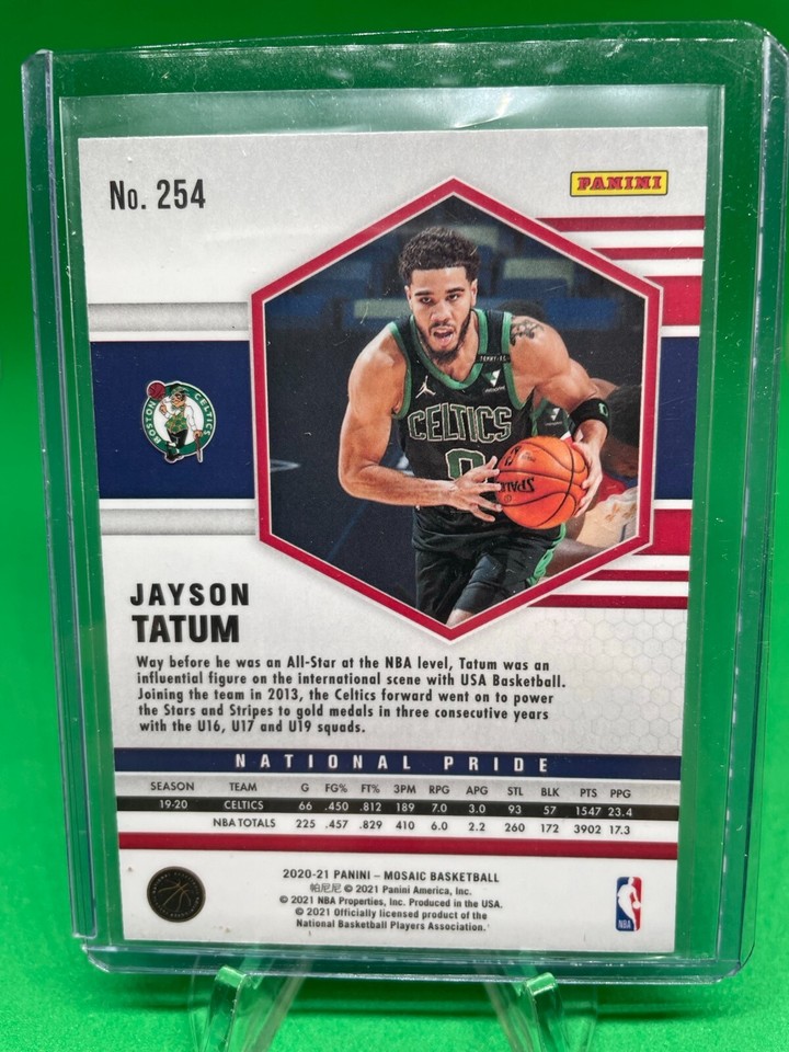 Jayson Tatum National Pride Base 2020-21 Panini Mosaic NBA Boston ...