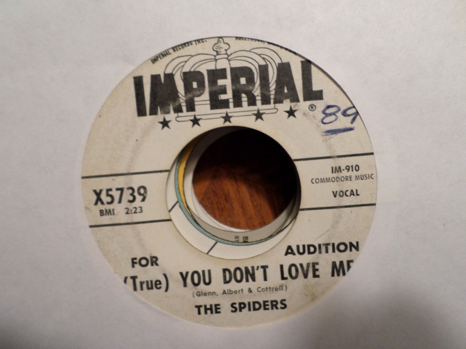 PROMO IMPERIAL 45 RECORD/ SPIDERS/ WITCHCRAFT/YOU DON'T LOVE ME/VG R&B ...