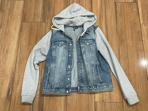 H & M “Divided” Brand Denim Hoodie jacket With Hood Men Size Large ...
