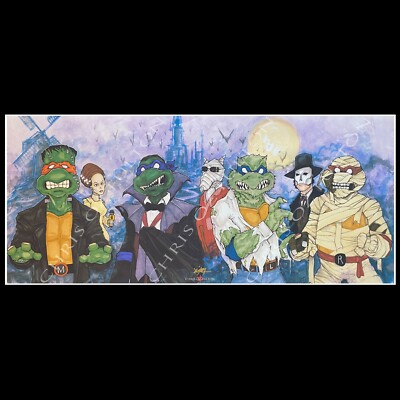 TMNT Teenage Mutant Ninja Turtle Monster10.5x25 Print Signed Chris Oz ...