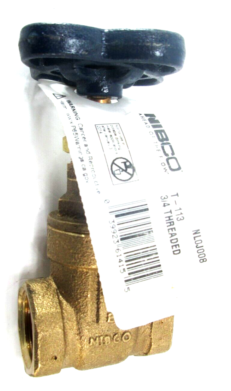 NIBCO T-113 3/4" Non Rising Bronze Threaded Gate Valve Nl0j008 for sale ...