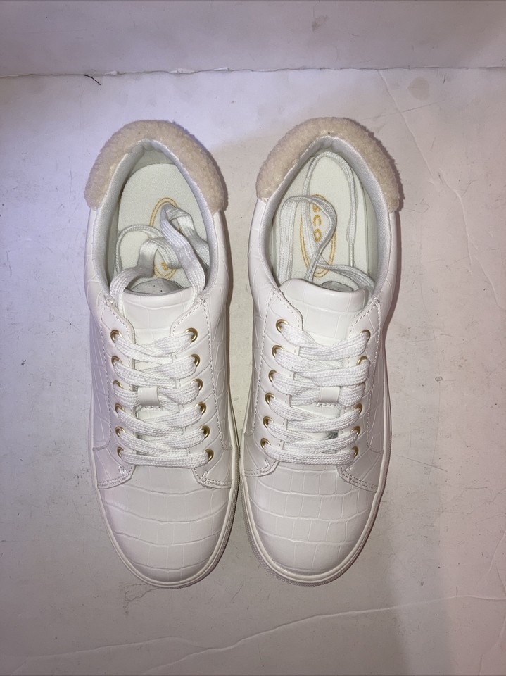 Scoop Women's Faux Croc Sneakers, White, Size 8.5 | eBay