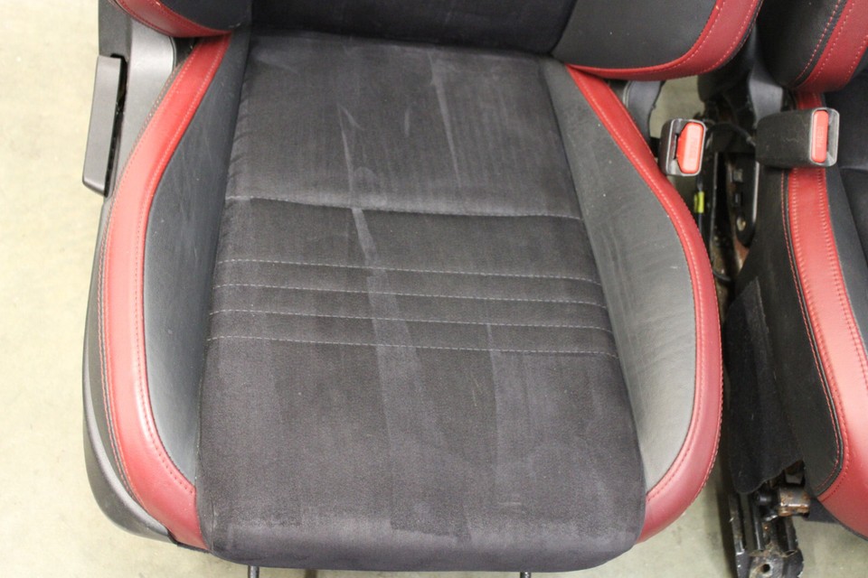 Subaru WRX STI Recaro Red Black Leather Alcantara Seats Genuine Oem ...