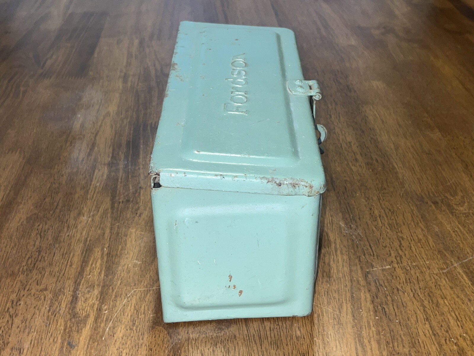 Antique Ford Fordson Green Steel Diesel Tractor Tool Utility Box Lid ...