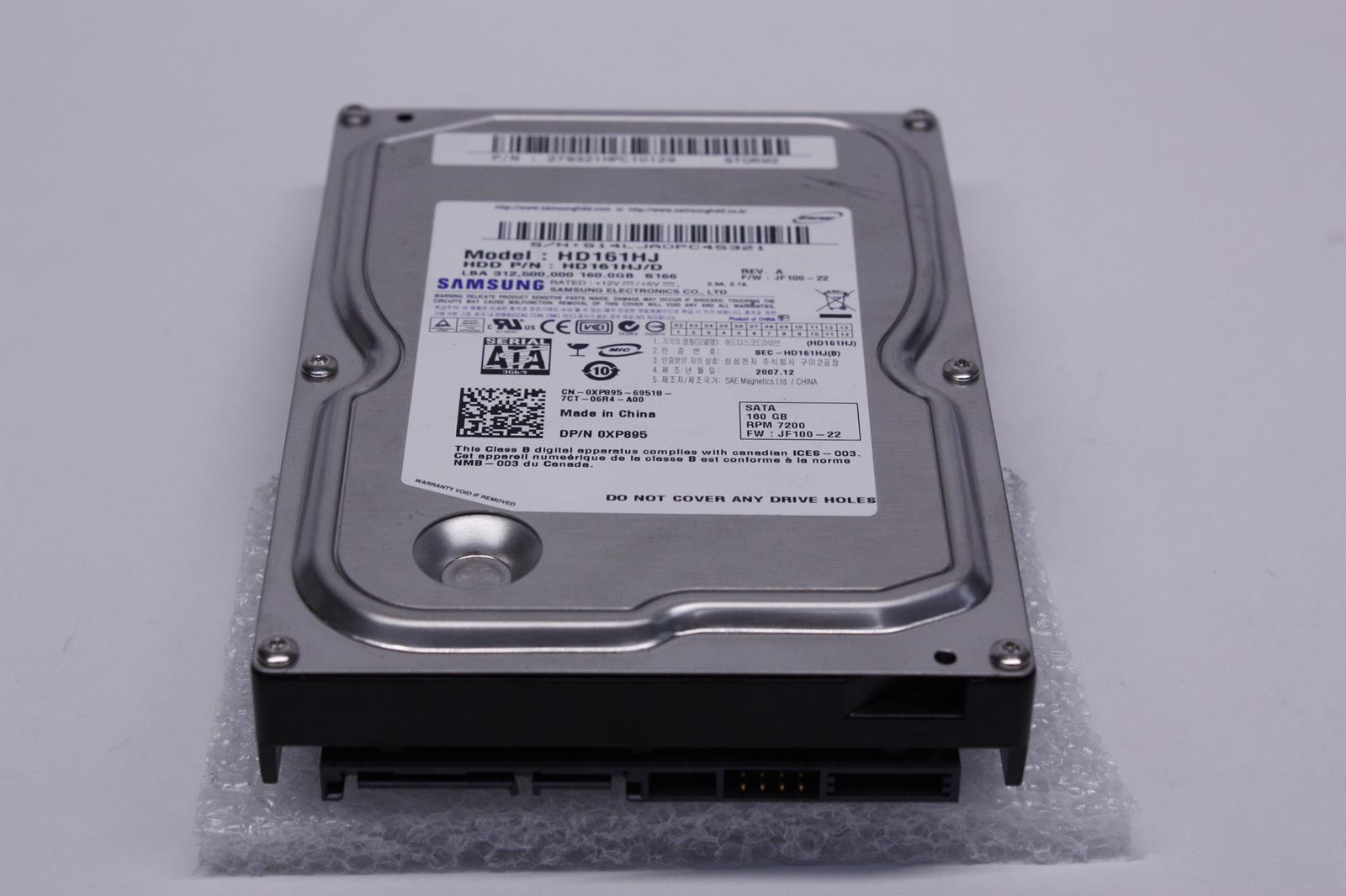 DELL XP895 SAMSUNG HD161HJ 160GB 7.2K 3.5 SATA HARD DRIVE 102645846798 ...
