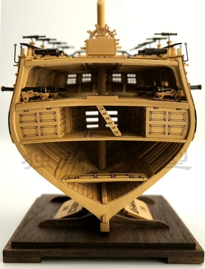 1/160 HMS Mini section Wooden ship model kits English manuals Sailing ...