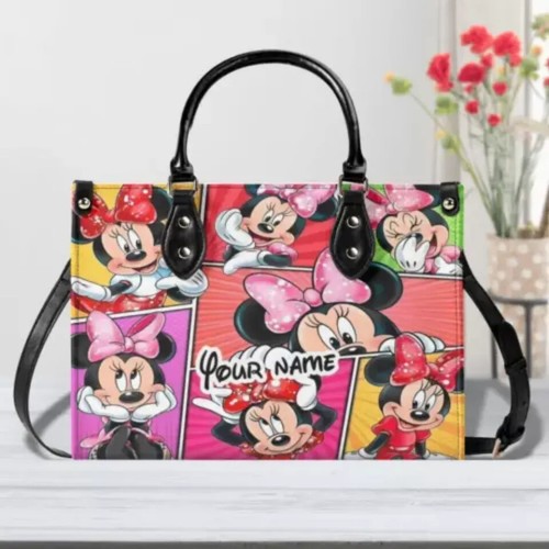 Minnie Mouse Custom Leather Handbag, Cute Purse, Gift for Girlfriend | eBay