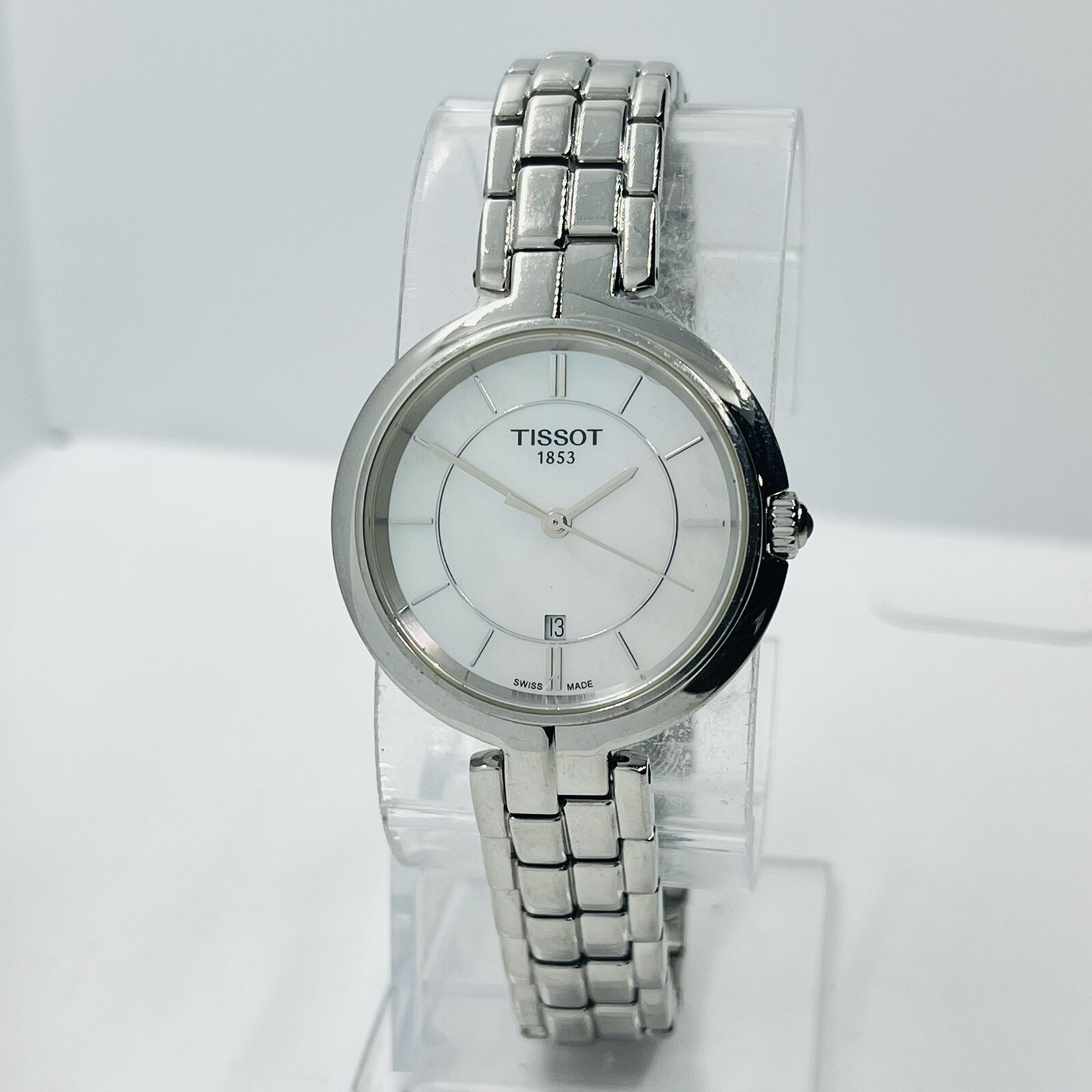 Tissot Flamingo Women’s Mother of Pearl Dial Silver Steel 29mm Watch ...
