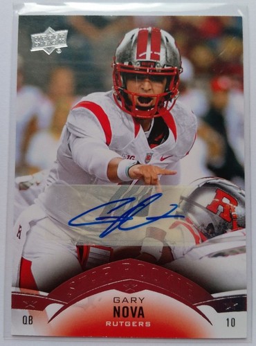2015 Upper Deck Star Rookies Gary Nova Rutgers Scarlet Knights Auto | eBay