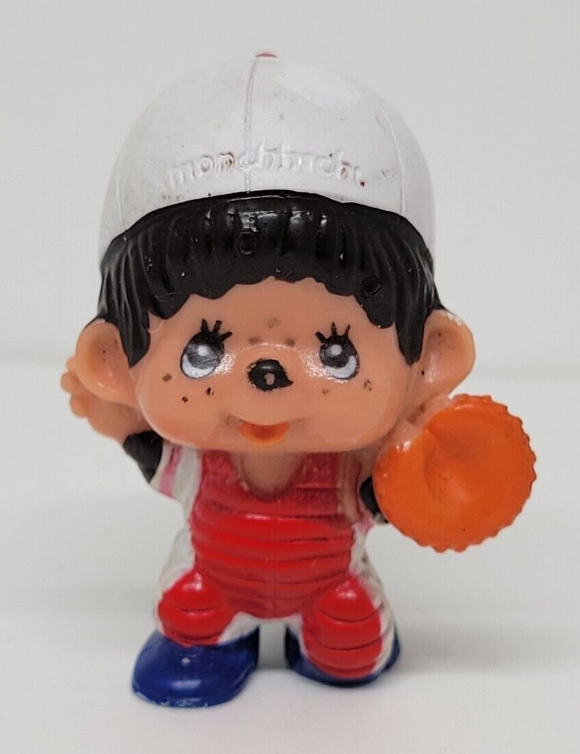 Monchhichi Monkey PVC figure baseball catcher player vintage 1979 ...