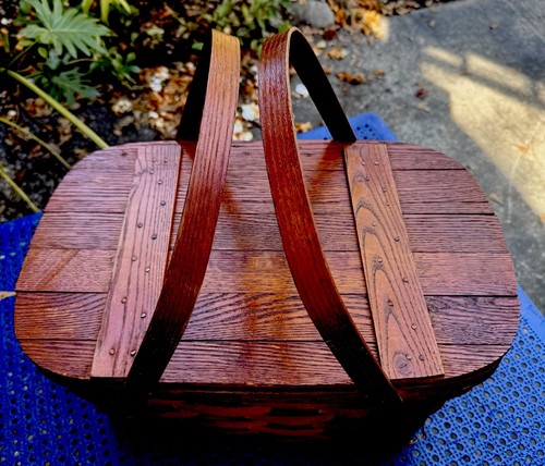 Wov n Wood By Jerywil 40’s Handmade Oak Picnic Basket very good ...