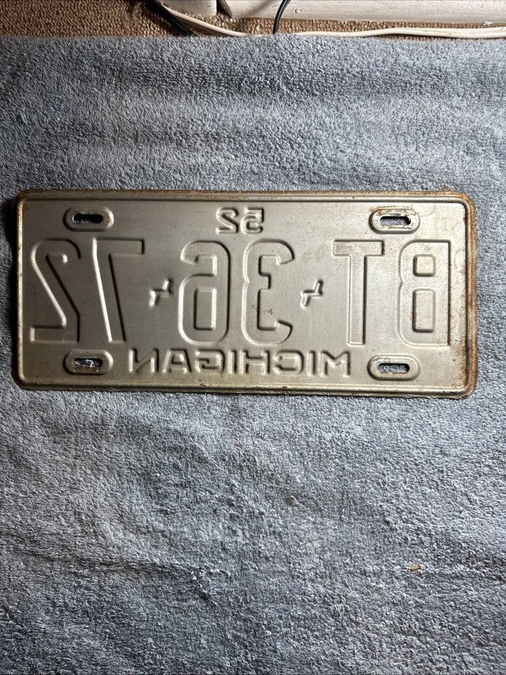 1952 Michigan License Plate BT-36-72 | eBay