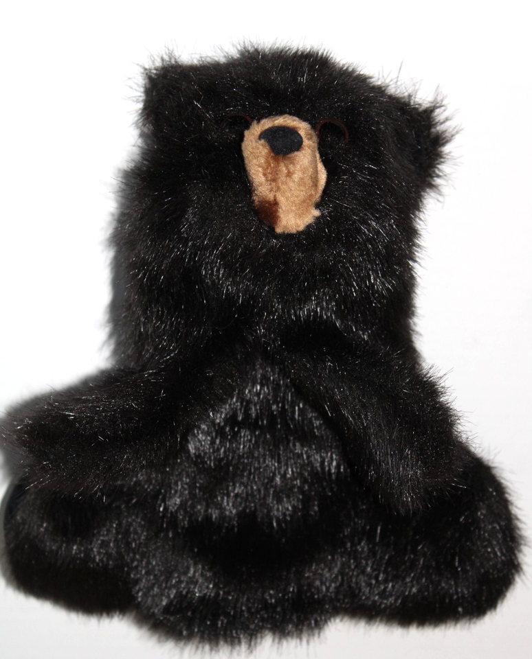 Folkmanis Baby Black Bear Hand Puppet Adorable Stuffed Animal Puppet ...