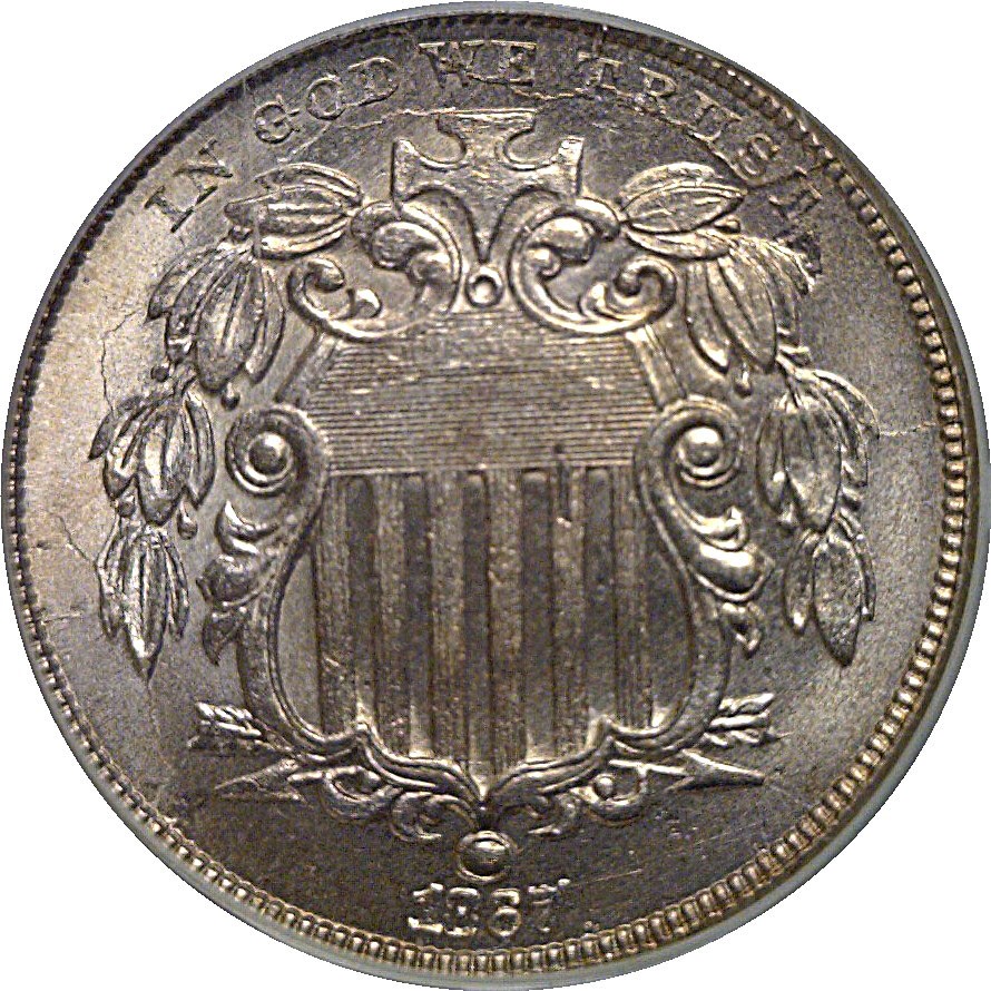 1867 Rays Shield Nickel PCGS MS-65 | eBay