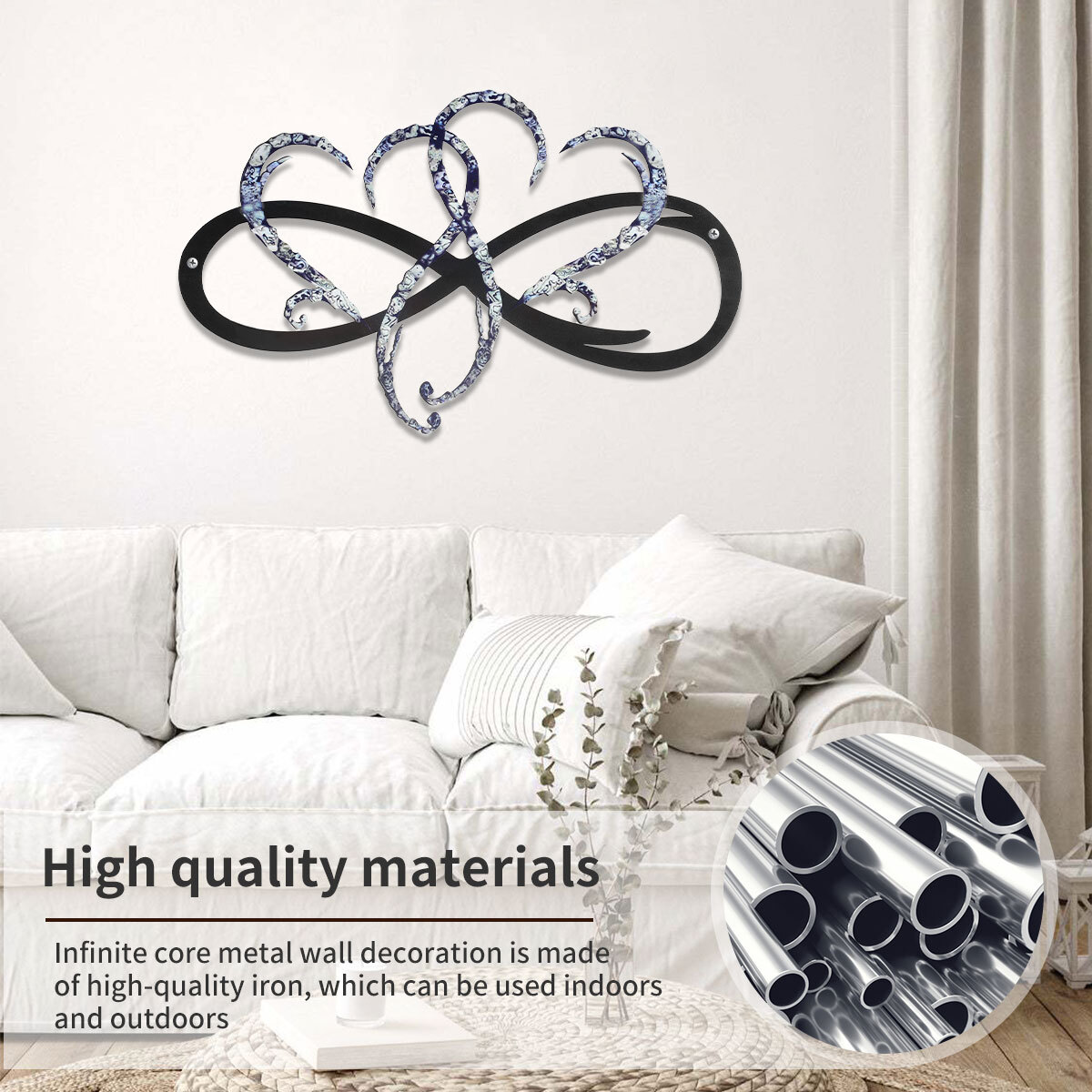 Metal infinity Heart Shaped Wall Decoration Wall Hanging Decorative ...