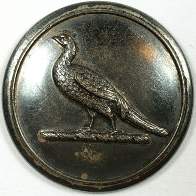 Silver-Plated ANTIQUE LIVERY BUTTON~ Fine CREST of a PHEASANT~ Gamebird ...