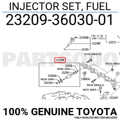 232093603001 Genuine Toyota INJECTOR SET, FUEL 23209-36030-01 | eBay