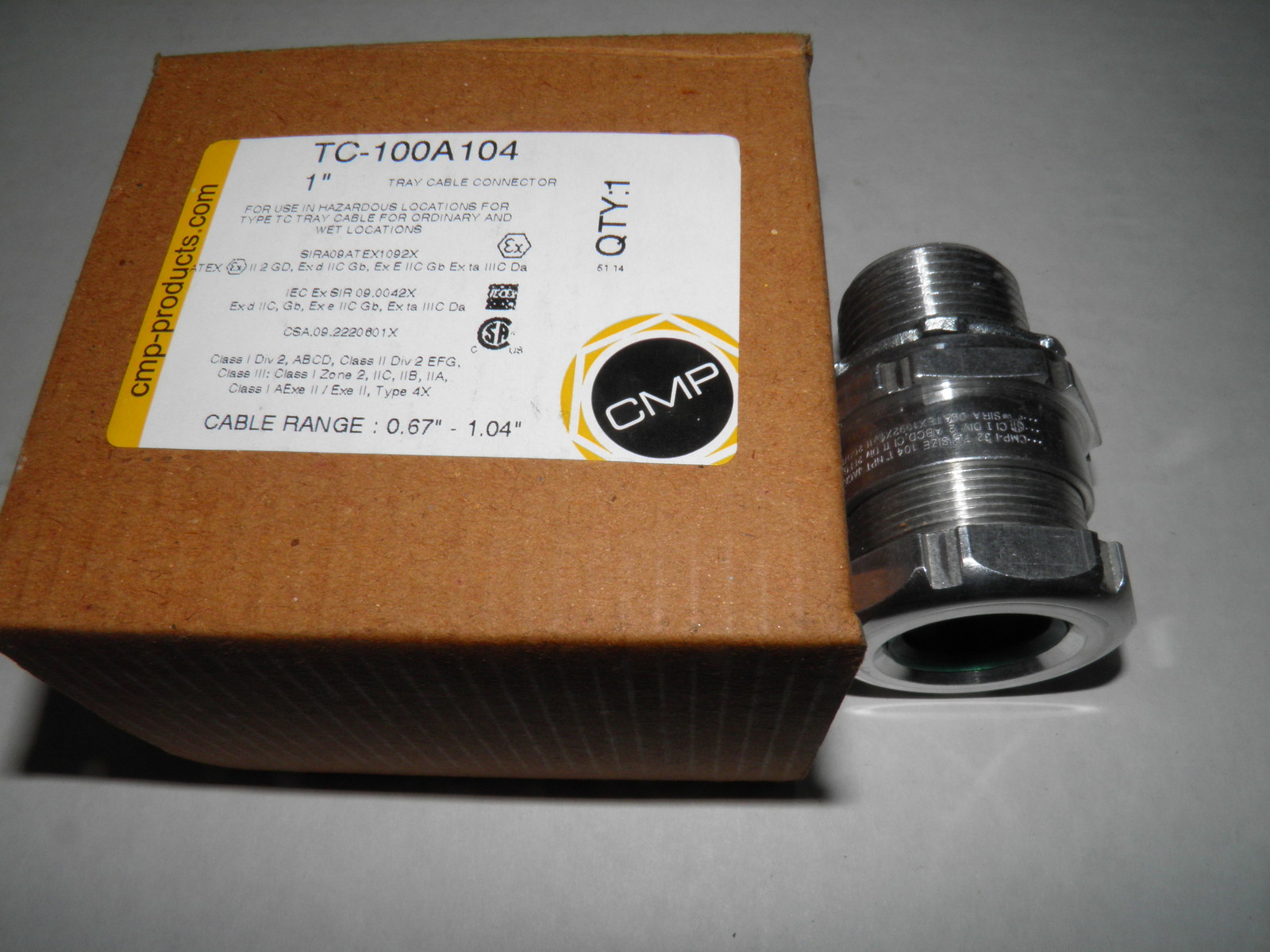 NEW CMP TC Wet & Hazardous Location Cable Connector TC-100A104 ...