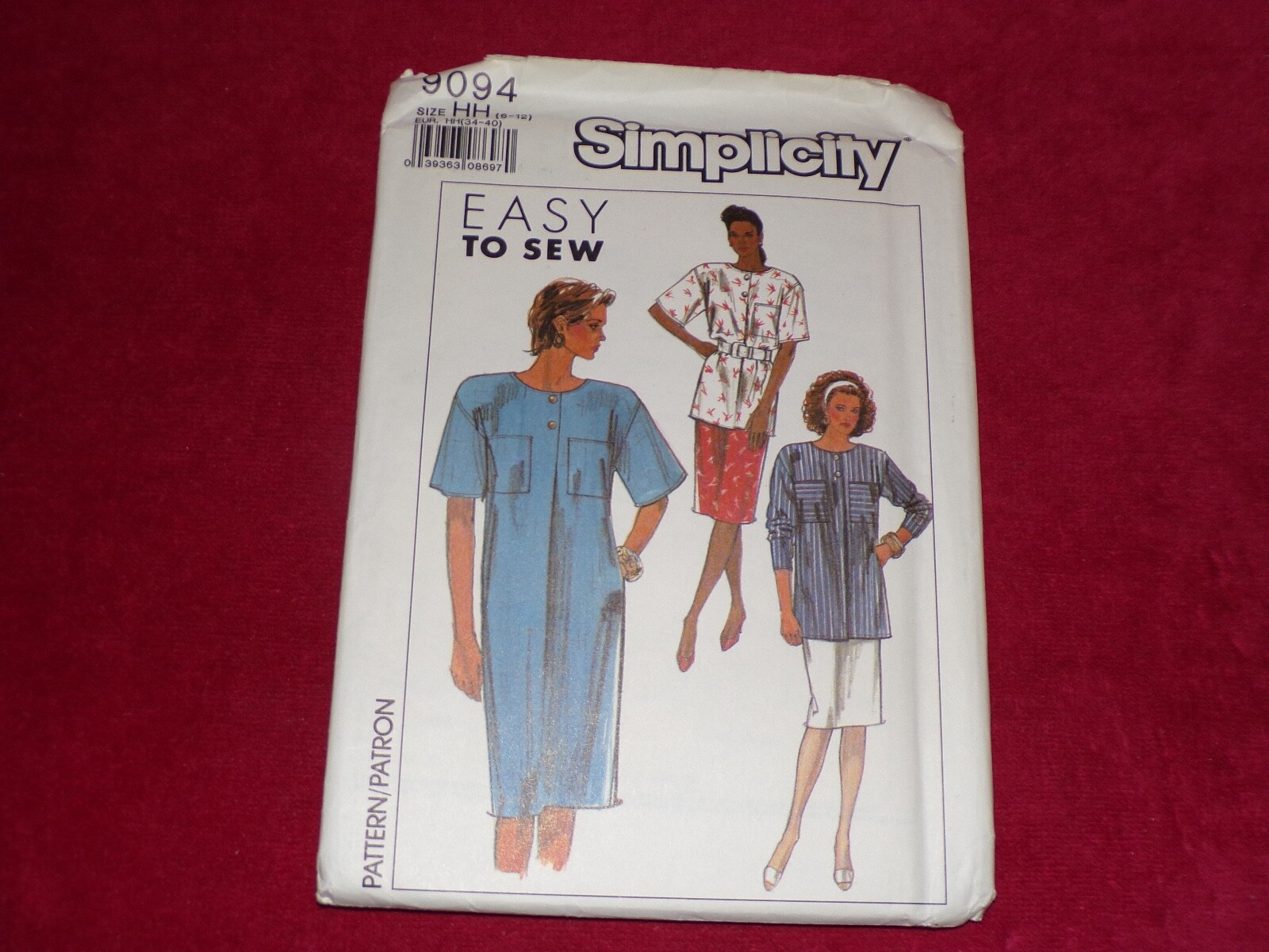 💐SIMPLICITY #9094 - LADIES STRAIGHT LOOSE DRESS - TUNIC & SKIRT PATTERN ...