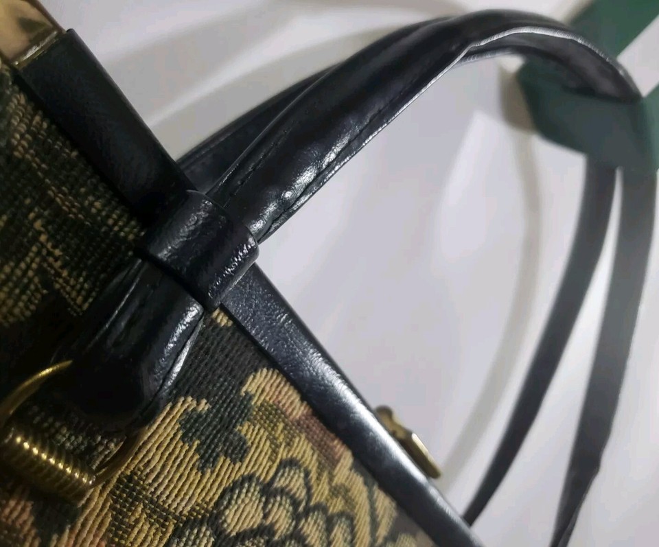 VERDI Floral Tapestry Framed Clutch Handbag Purse Bag Mid Century ...