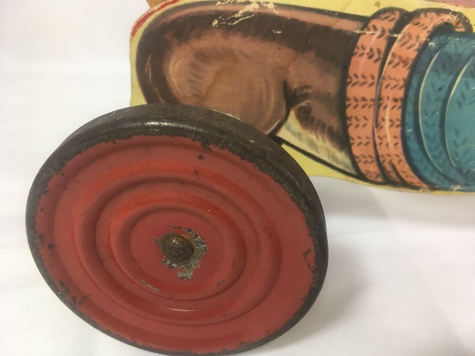 THE GONG BELL MFG. CO. EAST HAMPTON CONN. DUTCHIE DOG # 230 PULL TOY ...