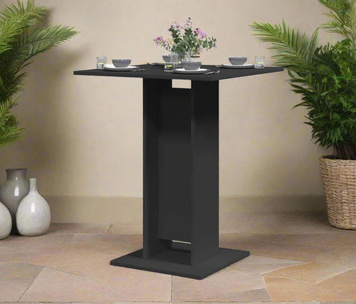 Black Bistro Table Indoor Cocktail Pub Coffee Garden Dining Kitchen Bar ...