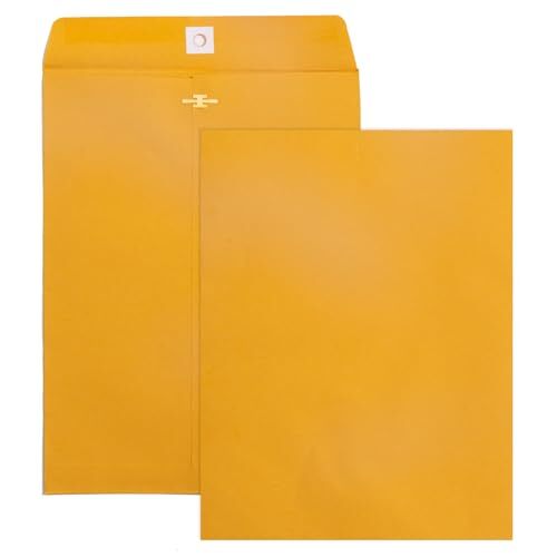 100 Pack 9x12 Brown Manila Kraft Envelopes for Filing Storing Mailing ...