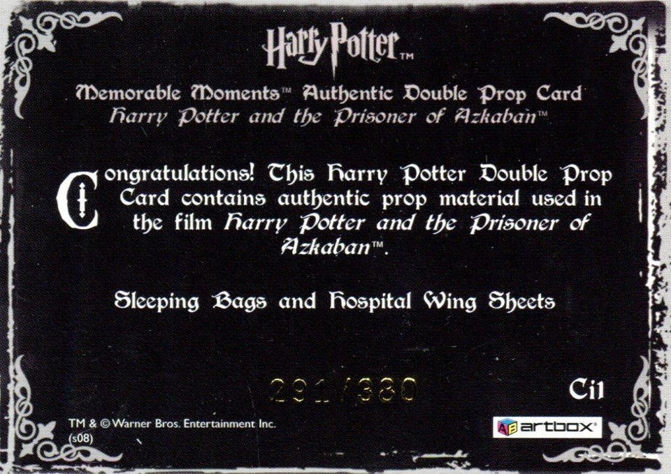 Harry Potter Memorable Moments 2 Incentive Double Prop Card HP Ci1 #291 ...
