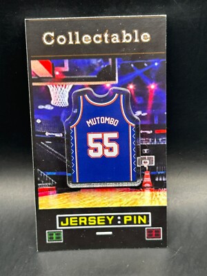 New Jersey Nets Dikembe Mutombo jersey lapel pin-RETRO Collectable-No ...