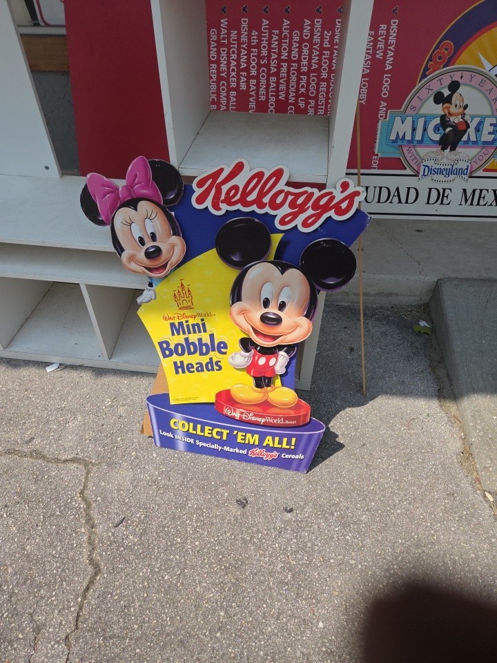 Disney Advertising Display Stand Up Cardboard Sign Features Kelloggs ...