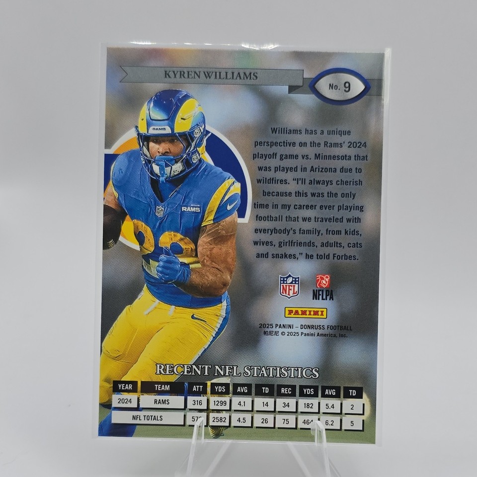 Panini Donruss 2025 Kyren Williams #9 Los Angeles Rams NFL Football ...