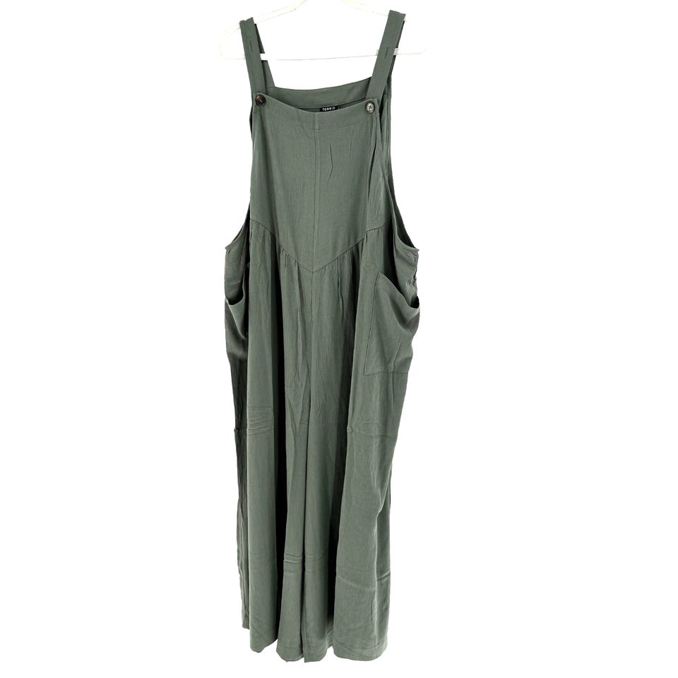 NEW Torrid Wide Leg Gauze Overall Women's 3X Agave Green Ankle Romper ...
