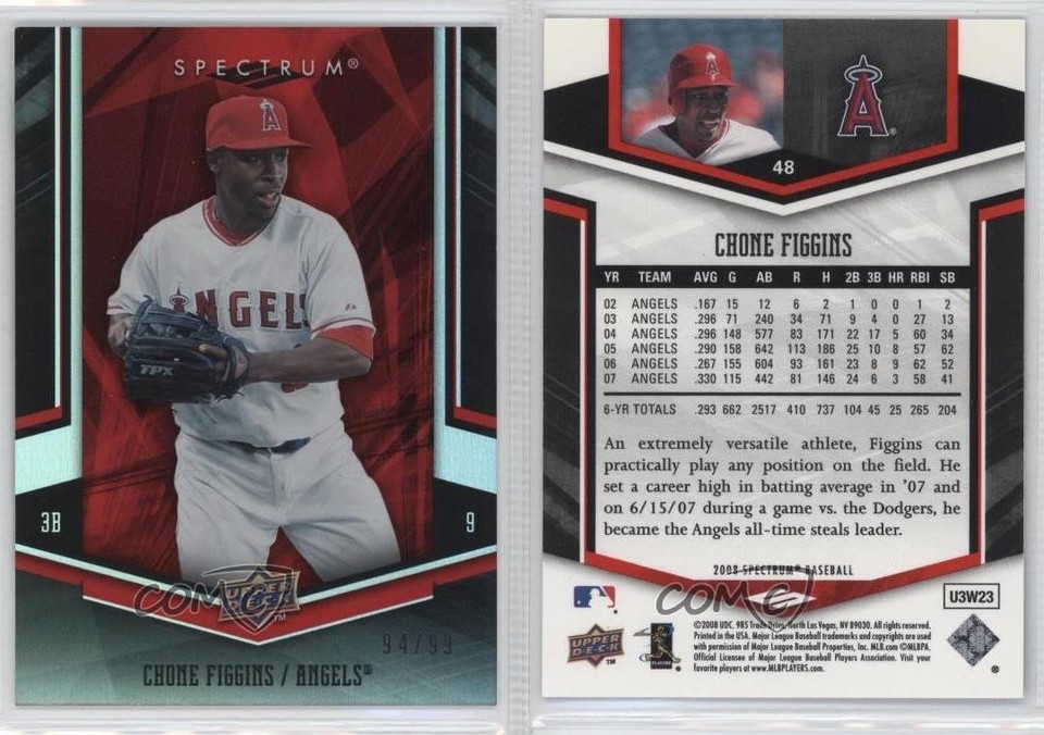 2008 Upper Deck Spectrum Red 94/99 Chone Figgins #48 2a8 | eBay