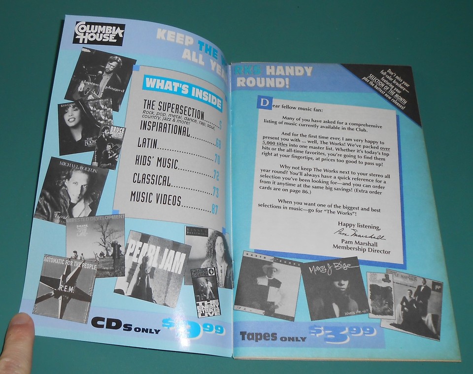 Vtg 1993 COLUMBIA HOUSE Catalog CD Music History Nirvana ACDC Rock ...
