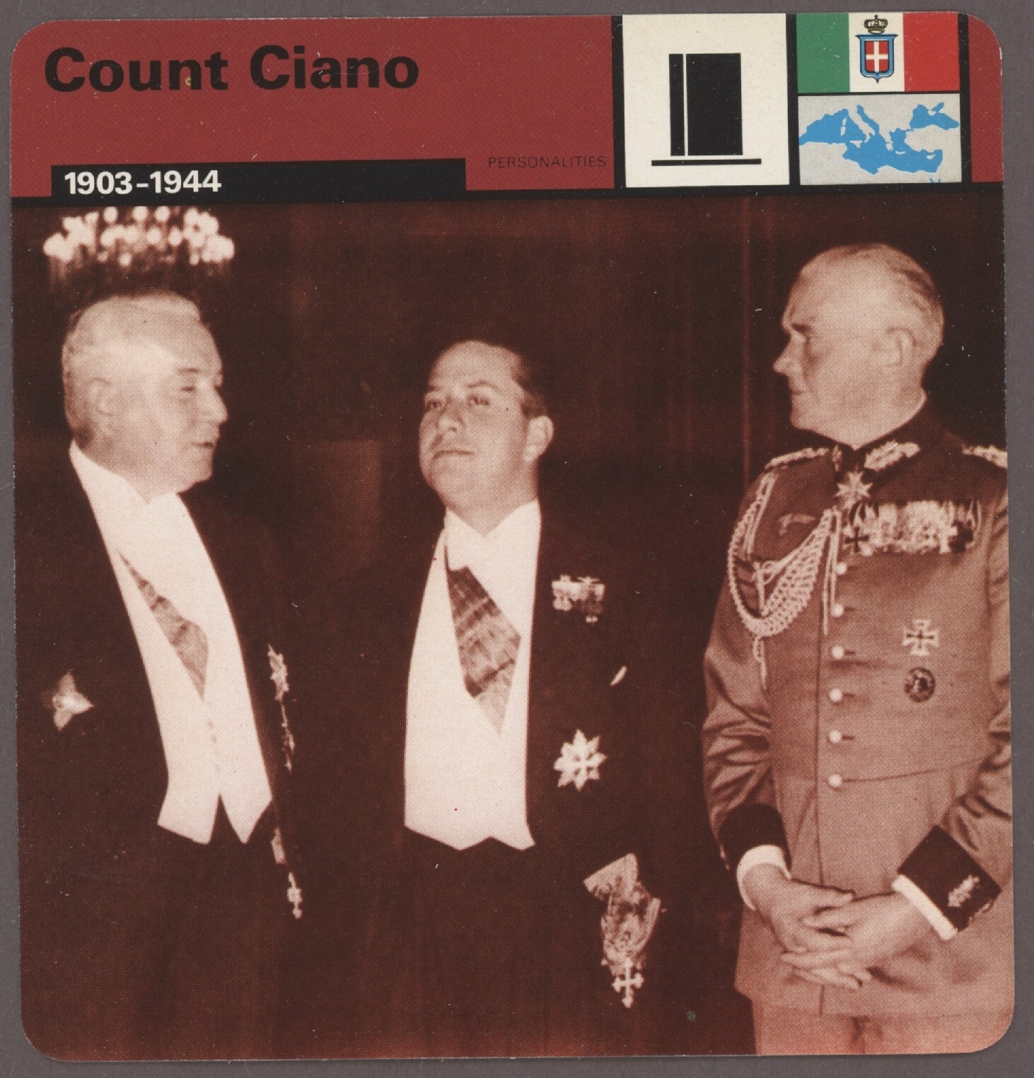 Count Ciano Edito Service Card Second World War II Person | eBay