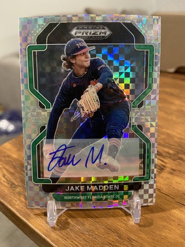 2022 Prizm Draft Picks Baseball Prospect Auto Power Plaid Jake Madden ...