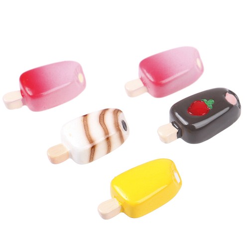 5Pcs Dollhouse Miniature Food Ice-cream DIY Dollhouse Kitchen Decor ...