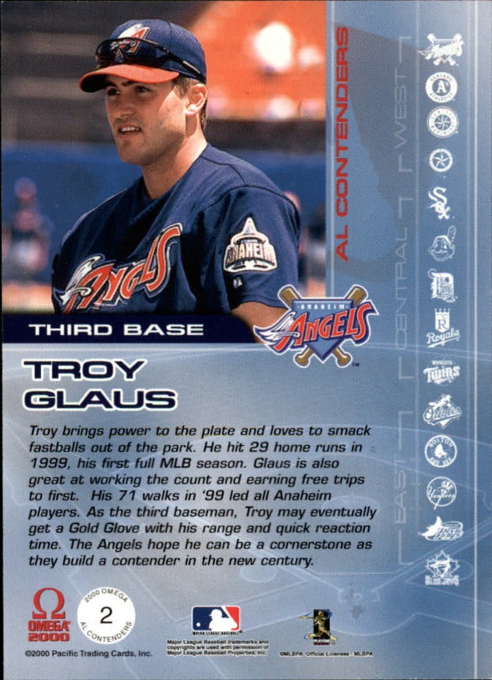 2000 Pacific Omega AL/NL Contenders #AL2 Troy Glaus - NM-MT | eBay