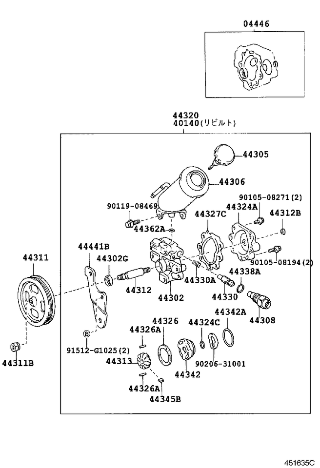 Toyota OEM Power Steering Pump 5VZ Engine V6 for T100 Tacoma 4Runner ...