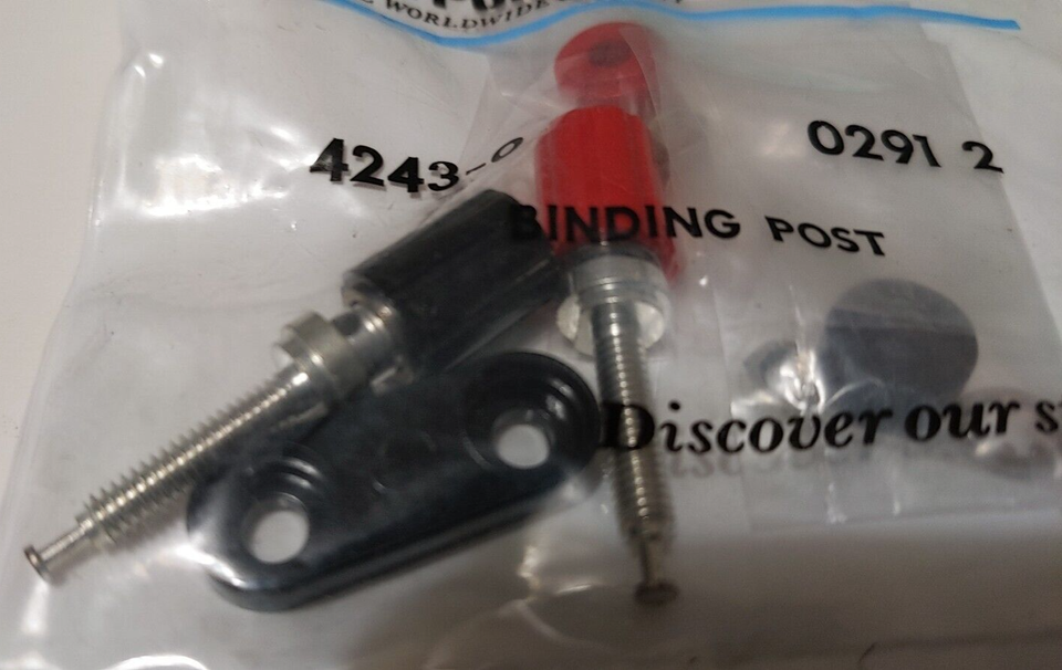 Double Binding Posts, Pomona Electronics 4243-0 30Vac/60Vdc, 1 black, 1 ...