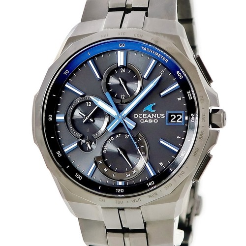 Casio Oceanus Manta S5000 Black Dial Titanium Watch Used From Japan ...