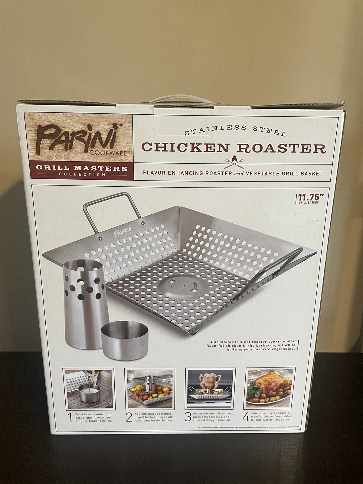 NEW Parini Cookware Stainless Steel Chicken Roaster - BBQ Beer Can ...